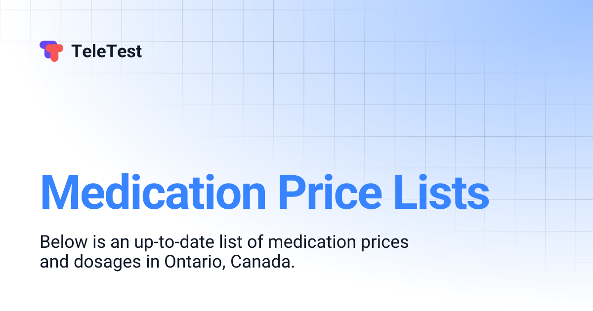 Medication Price Lists | TeleTest